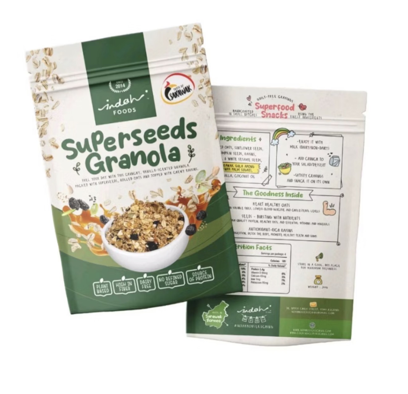 Sarawak Gula Apong Superseeds Granola BUNDLE (2 PACKS) - High Fibre ...