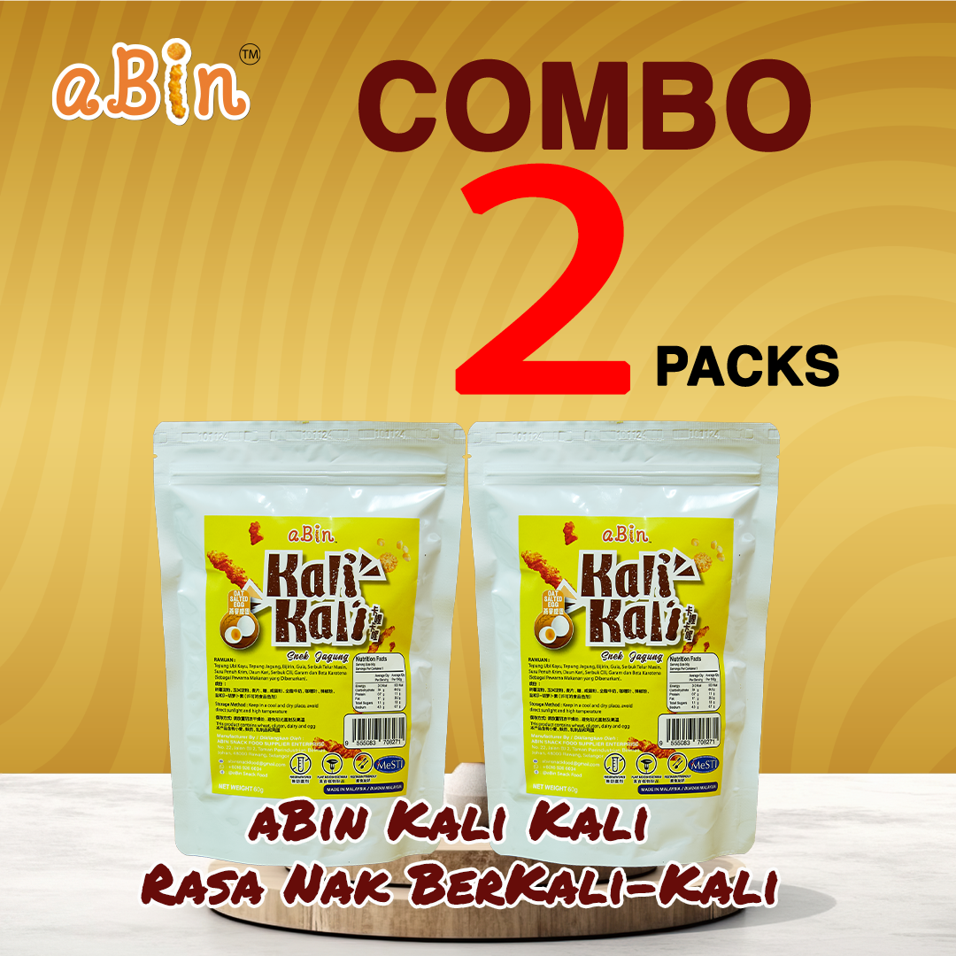 Snack Food Keropok Combo 2 Pack Abin Kali Kali Corn Stick (Spicy, Seaweed)
