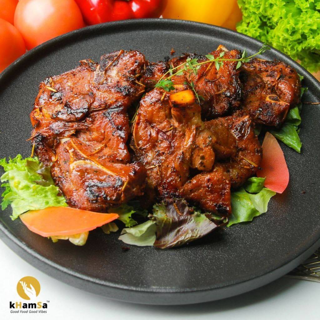 Marinate Lamb Chop Cajun with Black Pepper Sauce