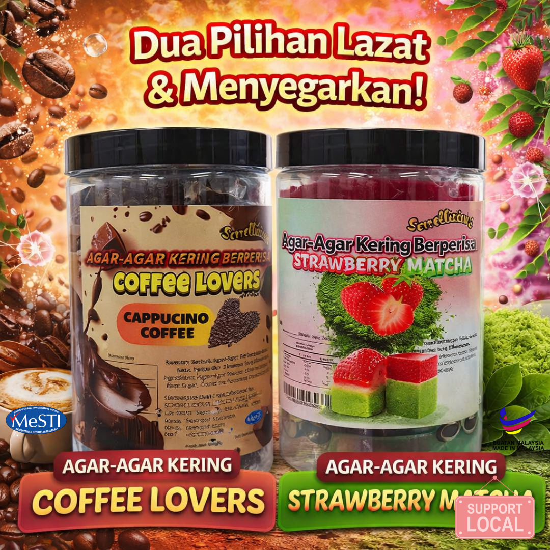 Agar-Agar Kering Coffee Lovers dan Agar-Agar Kering Strawberry Matcha ...