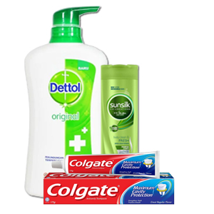 SET TERAPI A [ SABUN DETTOL 900ml , SHAMPOO SUNSILK 160ml , COLGATE 175g ]