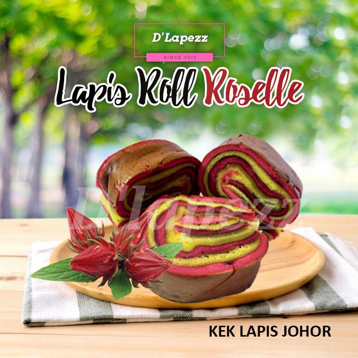 Kek Lapis Roll Roselle