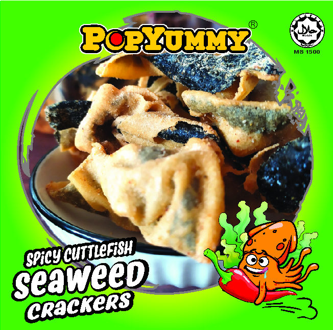 [BUNDLE OF 5] POPYUMMY SPICY CUTTLEFISH SEAWEED CRACKERS 42G