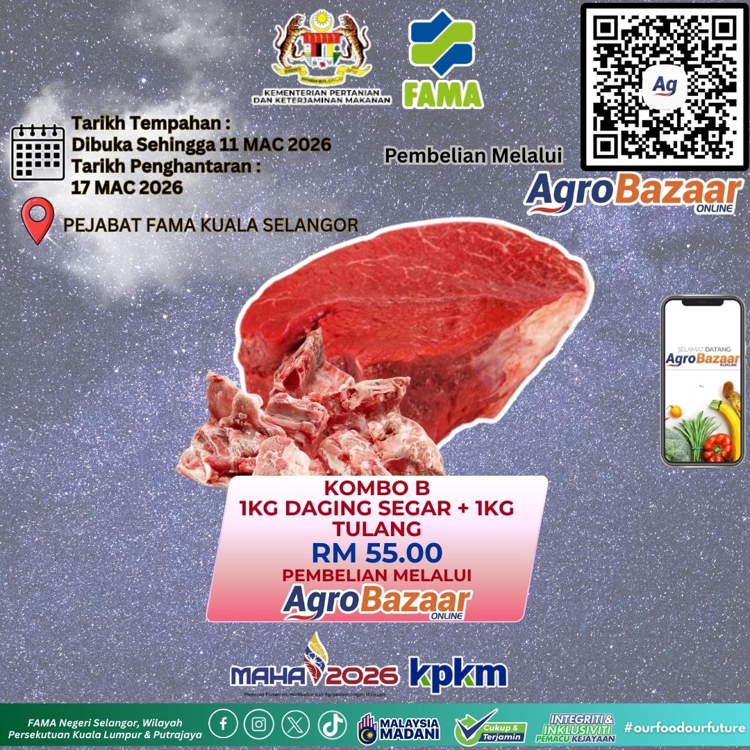Kombo Daging 1kg & Tulang 1kg Lembu Tempatan | AgroBazaar