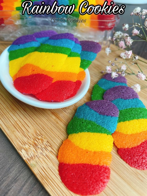 RAINBOW COOKIES BISKUT LIDAH KUCING